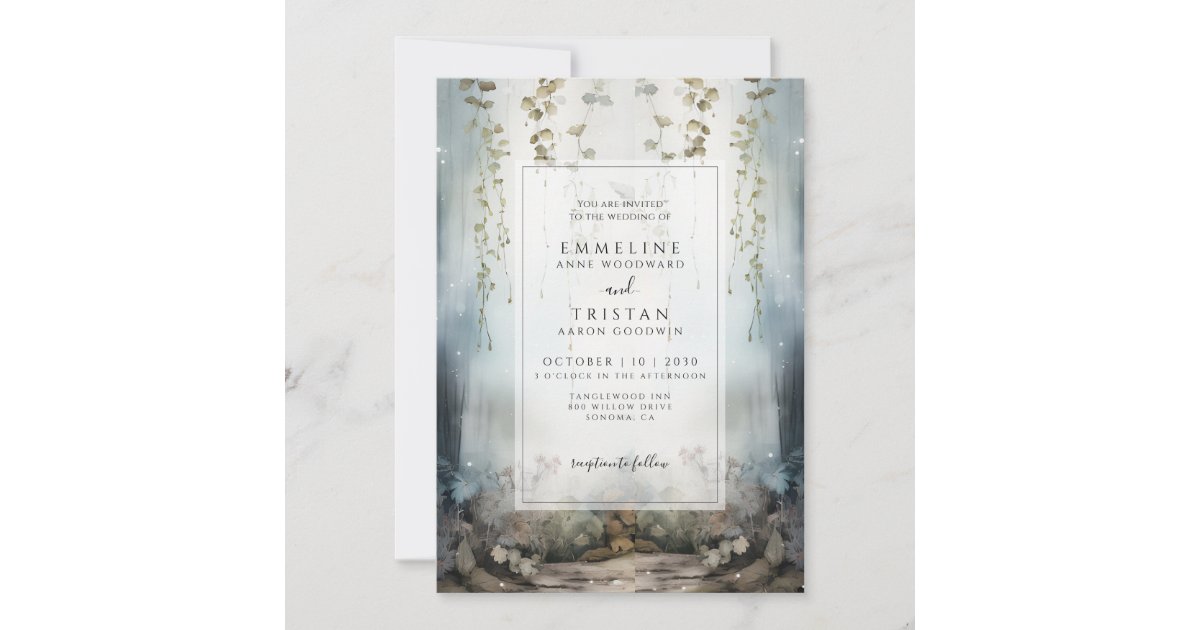 Enchanted Forest Mist Fantasy Wedding Invitation | Zazzle