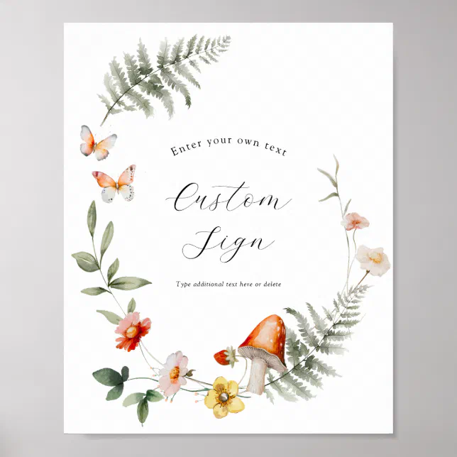 Enchanted Forest Mushroom Custom Sign | Zazzle