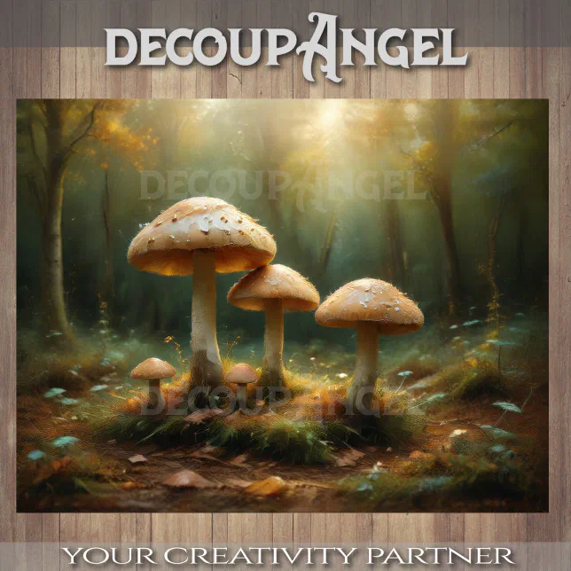 Enchanted Forest Mushrooms #1 Decoupage Tissue Paper | Zazzle