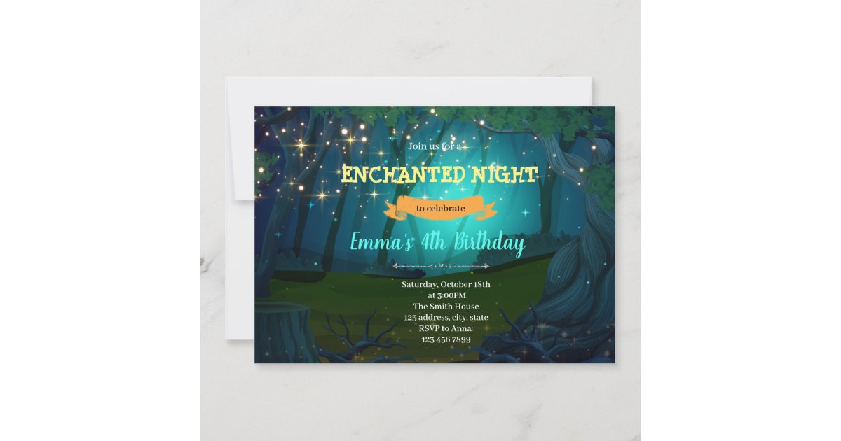 Enchanted forest party invitation | Zazzle