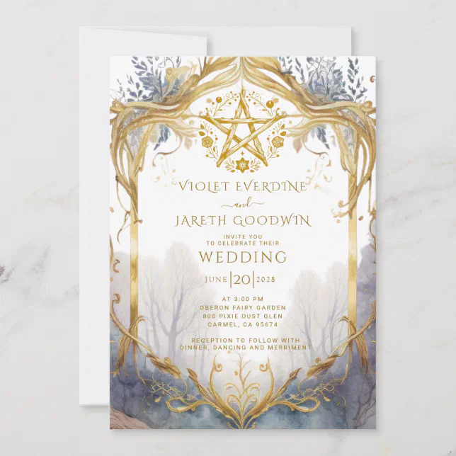 Enchanted Forest Portal Pagan Wedding Invitation | Zazzle