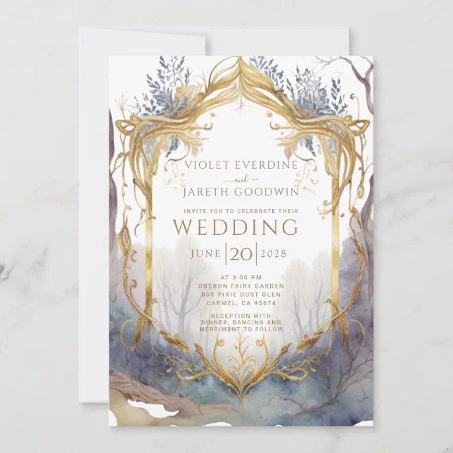 Enchanted Forest Portal Wedding Invitation | Zazzle