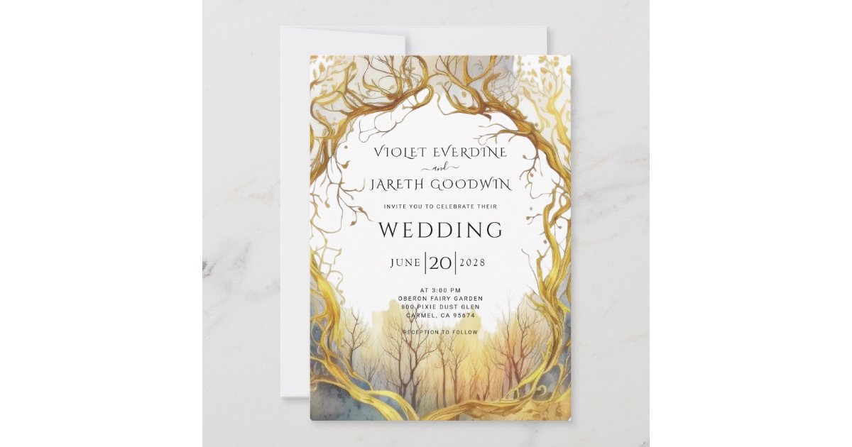 Enchanted Forest Portal Wedding Invitation | Zazzle