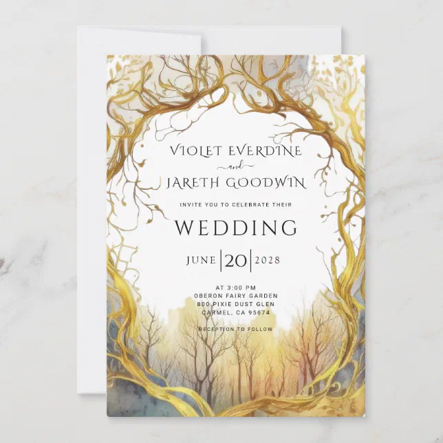 Enchanted Forest Portal Wedding Invitation | Zazzle