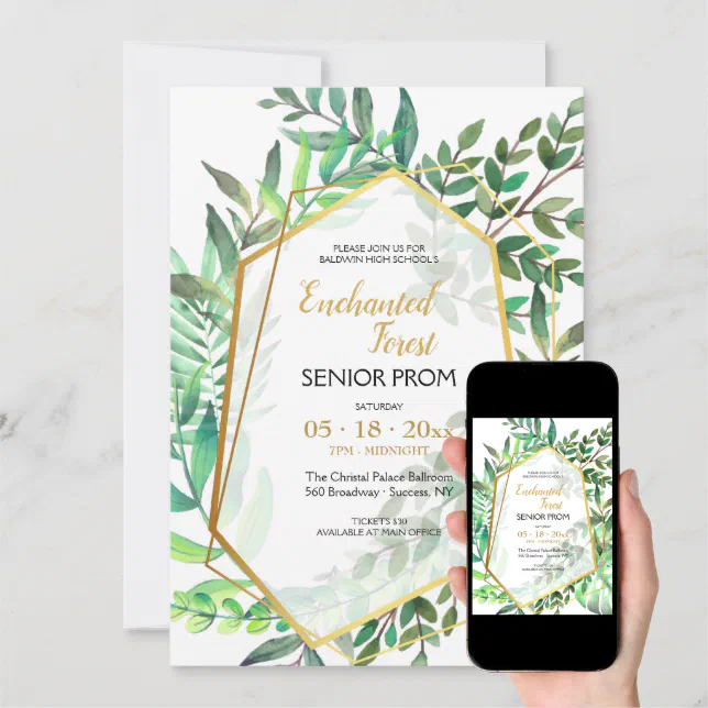 Enchanted Forest Prom Invitation | Zazzle
