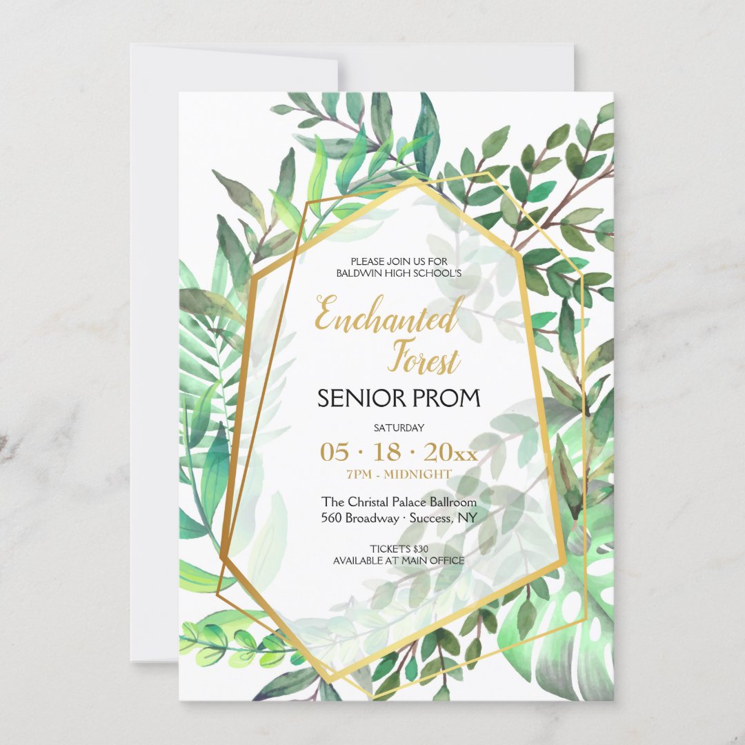 Enchanted Forest Prom Invitation | Zazzle