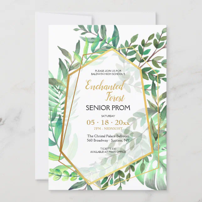 Enchanted Forest Prom Invitation | Zazzle