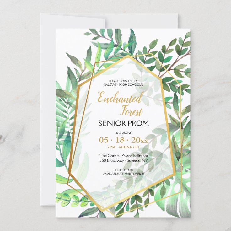 Enchanted Forest Prom Invitation | Zazzle