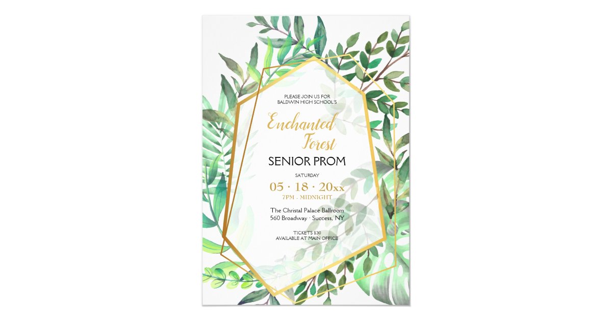 Enchanted Forest Prom Invitation | Zazzle.com