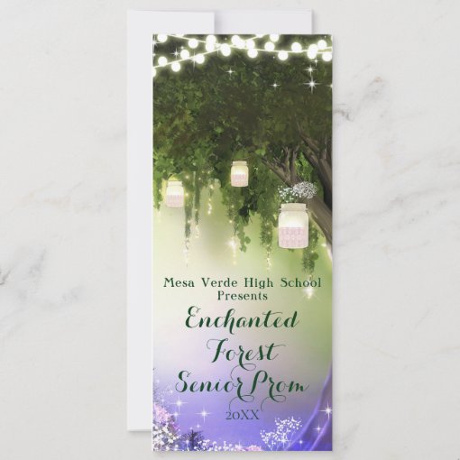 Enchanted Forest Prom VIP Party Ticket Invitation | Zazzle