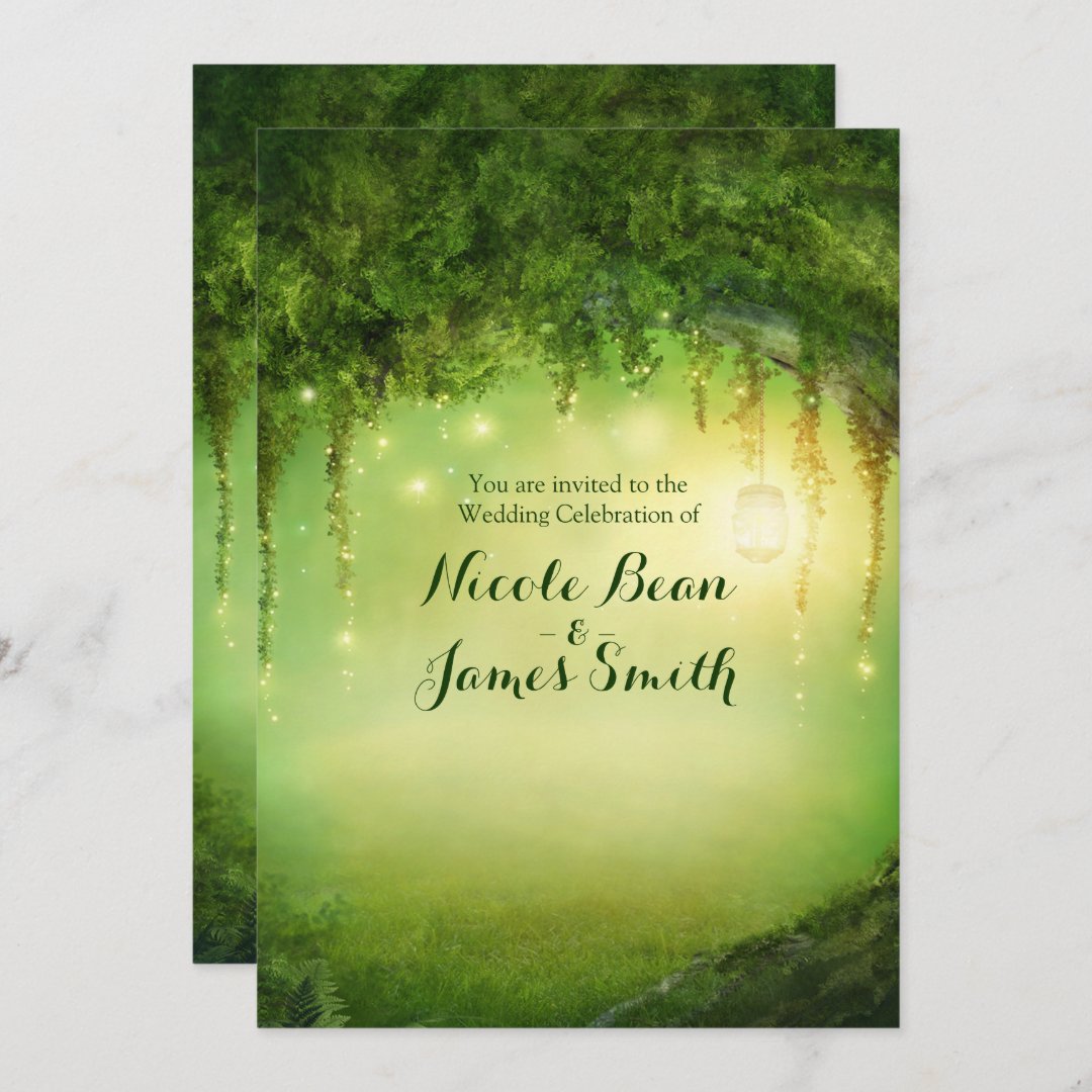 Enchanted Forest Rustic Wedding Invitations | Zazzle