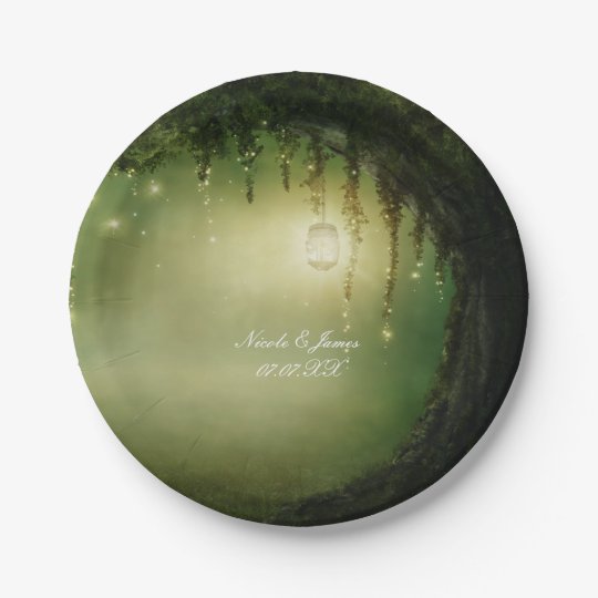 Enchanted Forest Rustic Wedding Party Plates | Zazzle.com