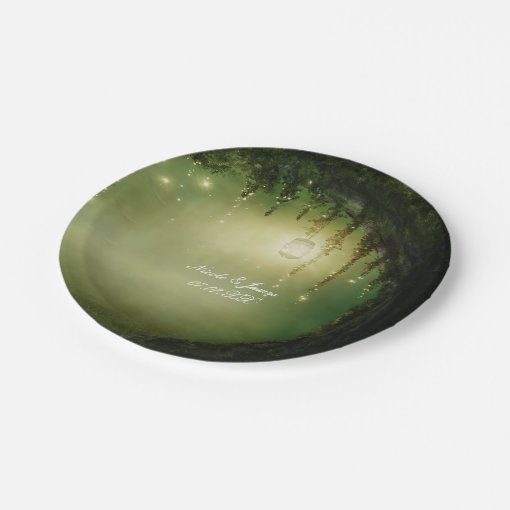 Enchanted Forest Rustic Wedding Party Plates | Zazzle