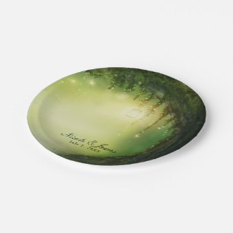 Enchanted Forest Rustic Wedding Reception Paper Plates | Zazzle