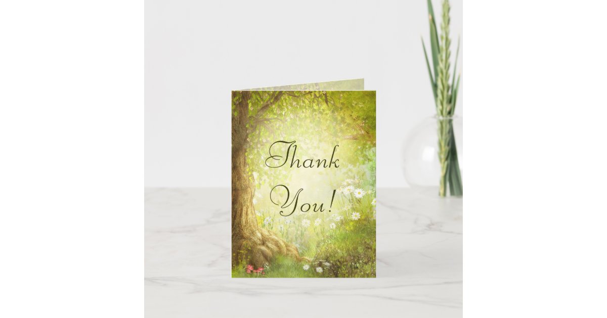 Enchanted Forest Scene Thank You | Zazzle