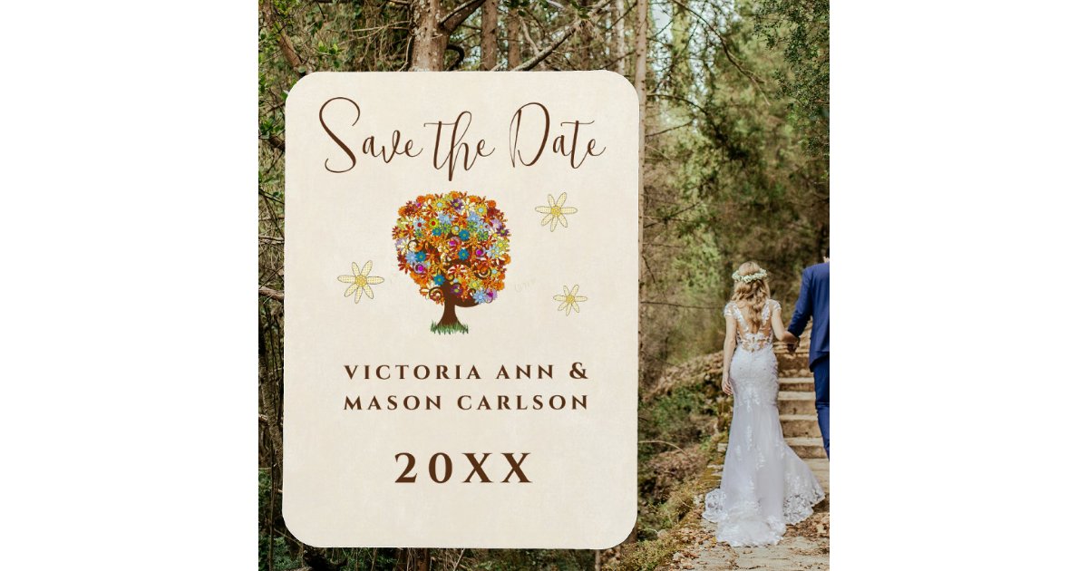 Enchanted Forest Side Branch Wedding Magnet | Zazzle