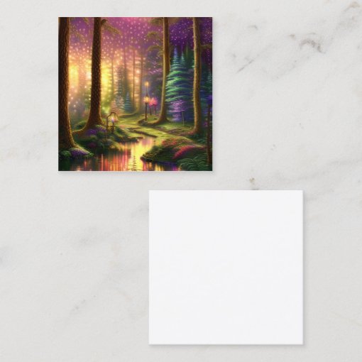 Enchanted Forest Square Business Card | Zazzle