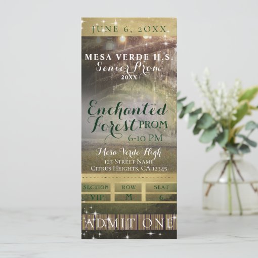 Enchanted Forest String Lights Prom VIP Ticket Invitation | Zazzle