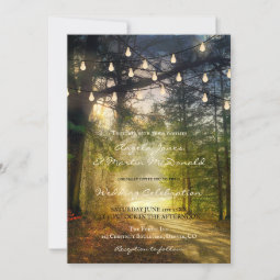 Enchanted Forest String Lights Wedding Invitation | Zazzle
