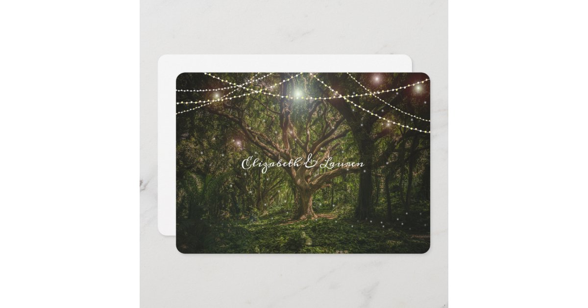 Enchanted Forest,String Lights, Wedding Invitation | Zazzle
