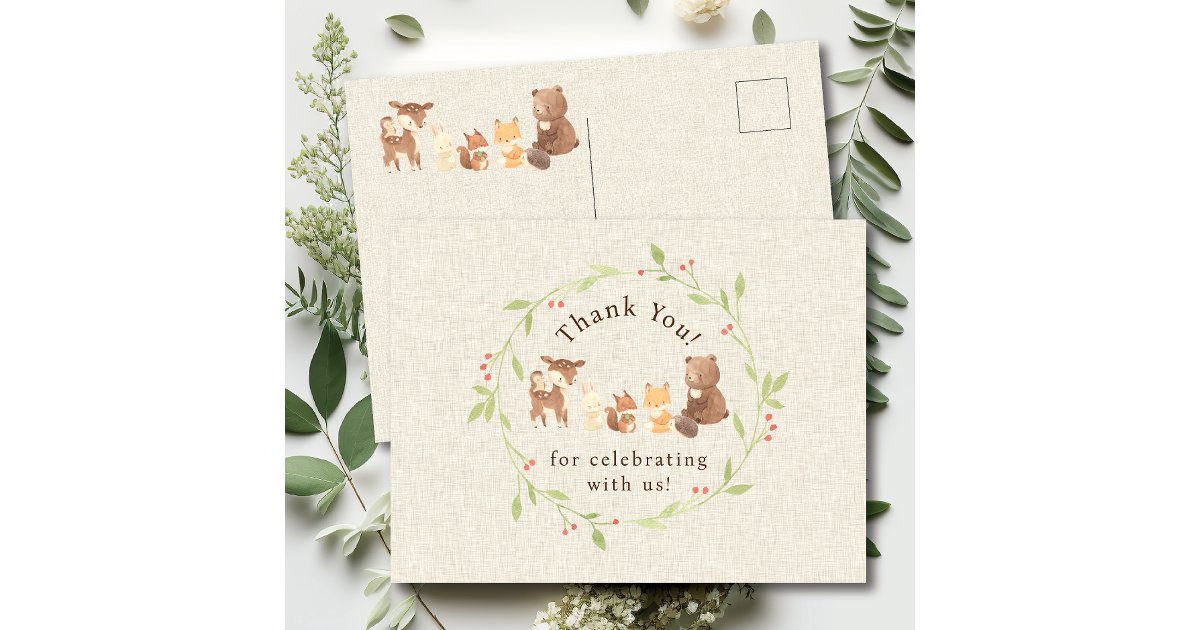 Enchanted Forest Thank You Postcard | Zazzle