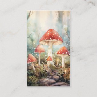 Enchanted Forest Toadstool Mushroom Diaper Raffle Business Card | Zazzle