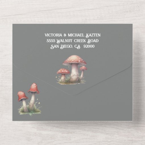 Enchanted Forest Toadstool Twinkle Lights Wedding All In One Invitation ...