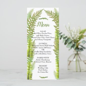 Enchanted Forest, Woodland, Custom Wedding Menu | Zazzle