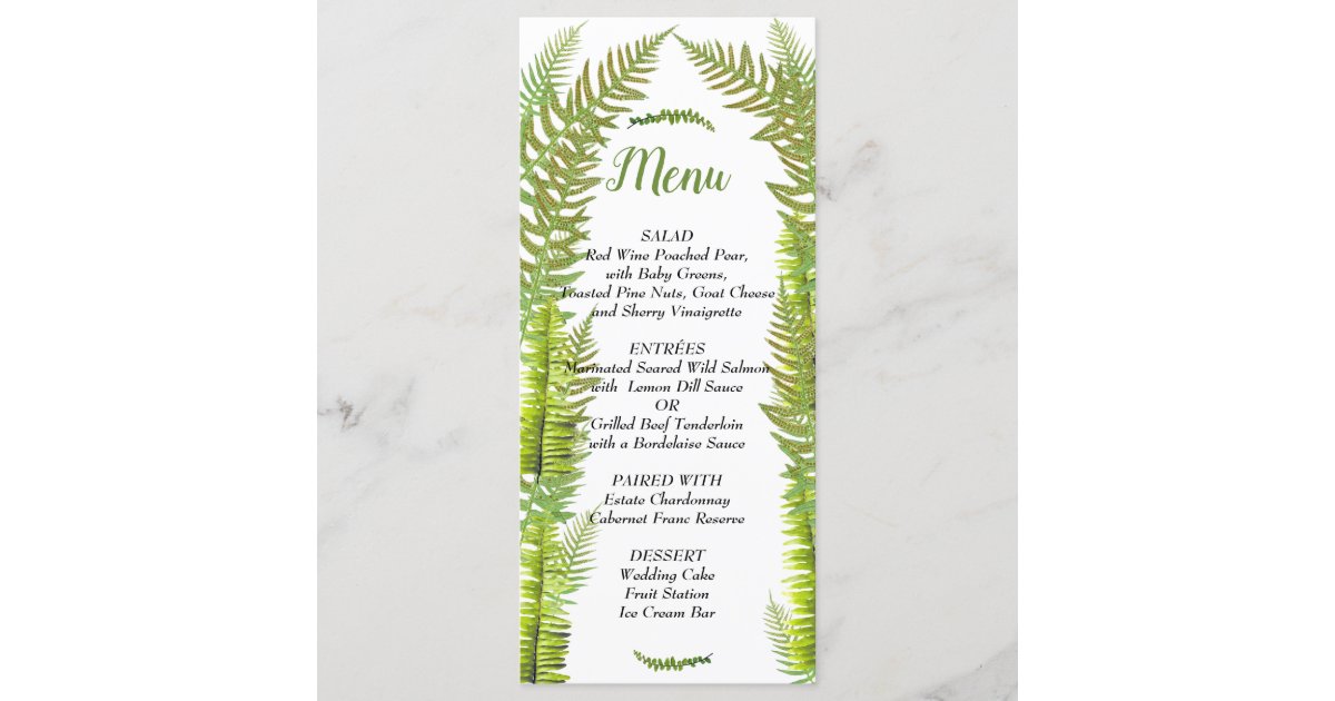 Enchanted Forest, Woodland, Custom Wedding Menu | Zazzle