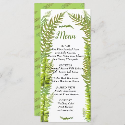 Enchanted Forest, Woodland, Custom Wedding Menu | Zazzle
