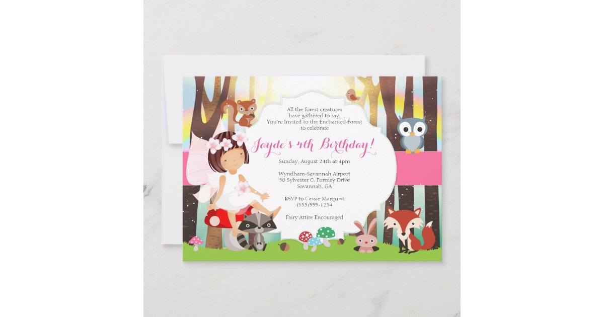 Enchanted Forest Woodland Fairy Party Invitation | Zazzle