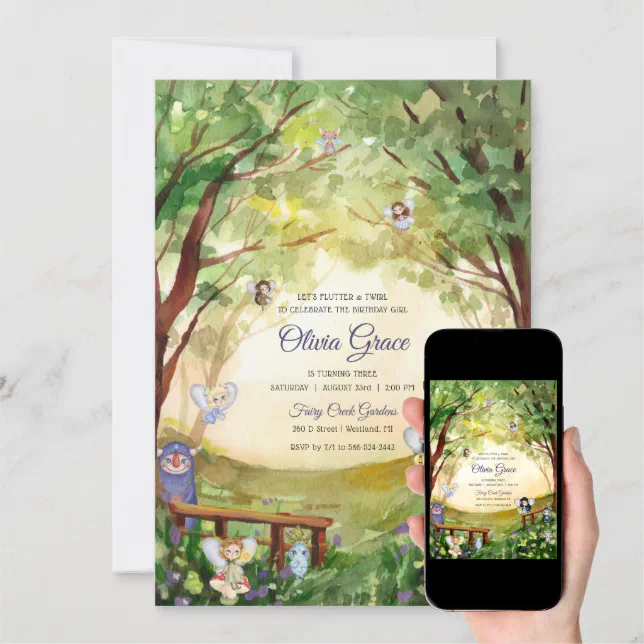 Enchanted Forest Woodland Fairy Party Invitation | Zazzle