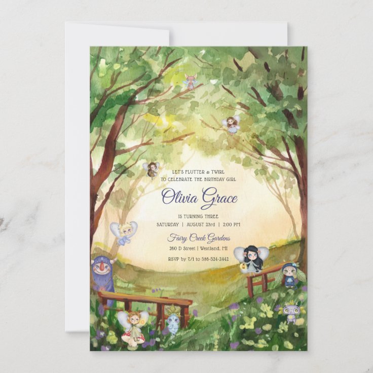 Enchanted Forest Woodland Fairy Party Invitation | Zazzle