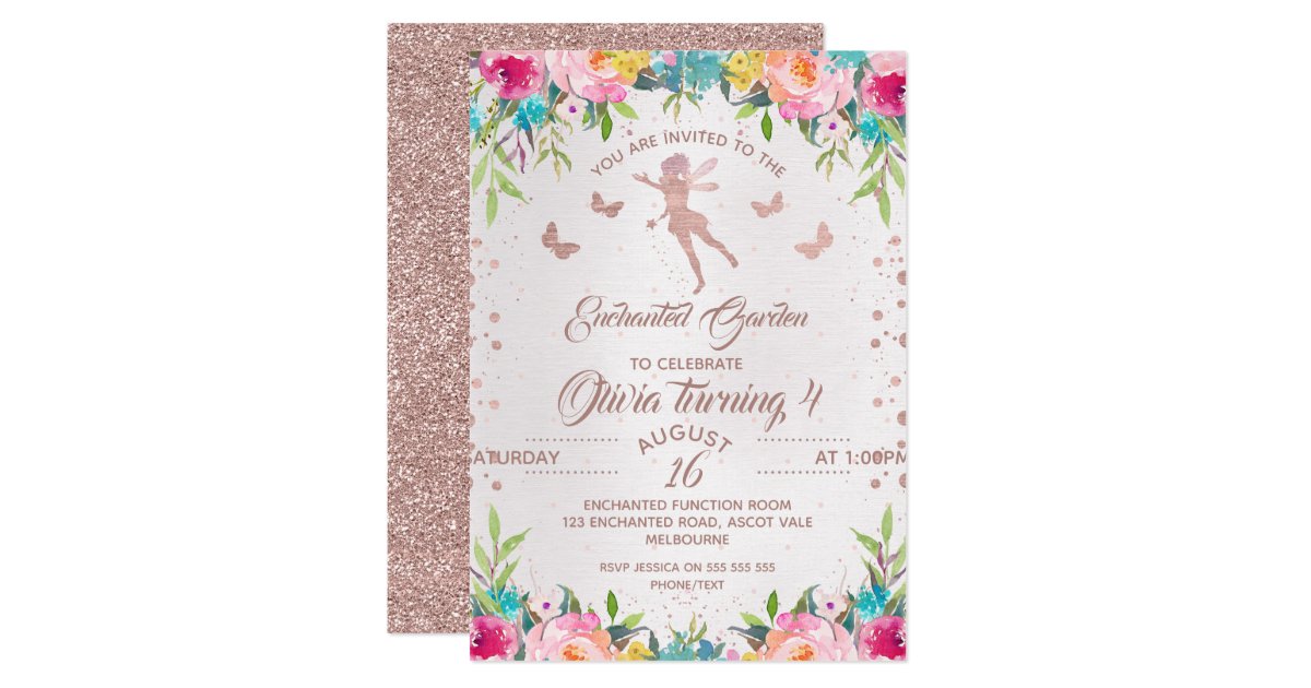 Enchanted Garden Fairy Birthday Invitation | Zazzle.com