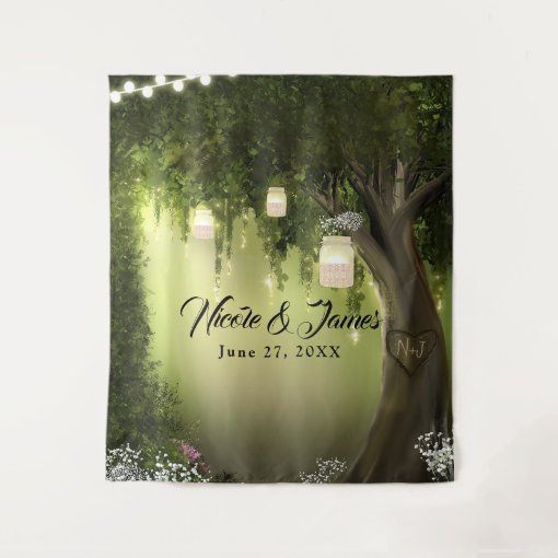 Enchanted Garden Forest Oak Tree Party Backdrop | Zazzle