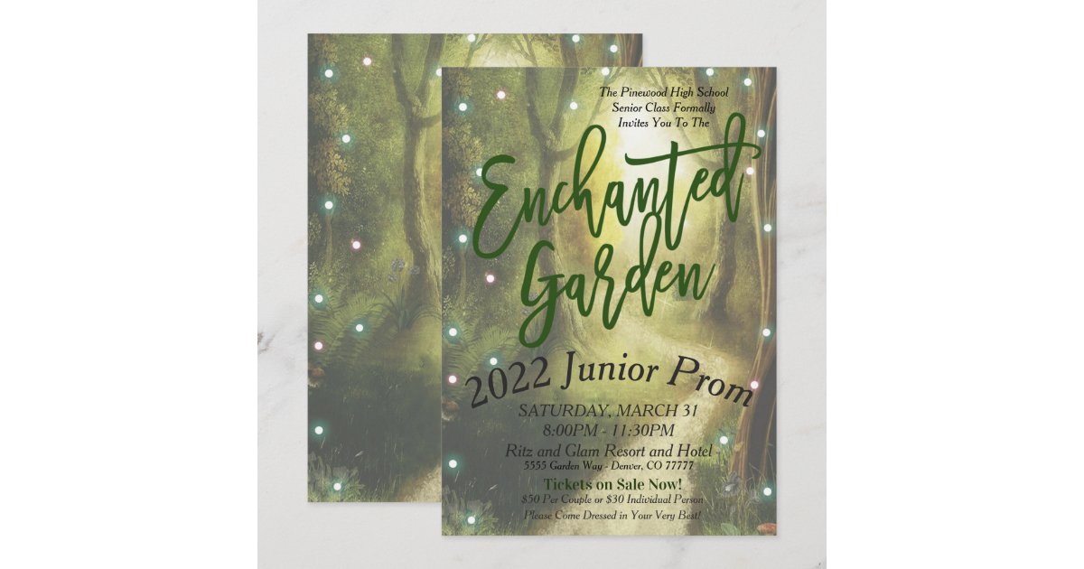 Enchanted Garden Prom Dance Invitation | Zazzle