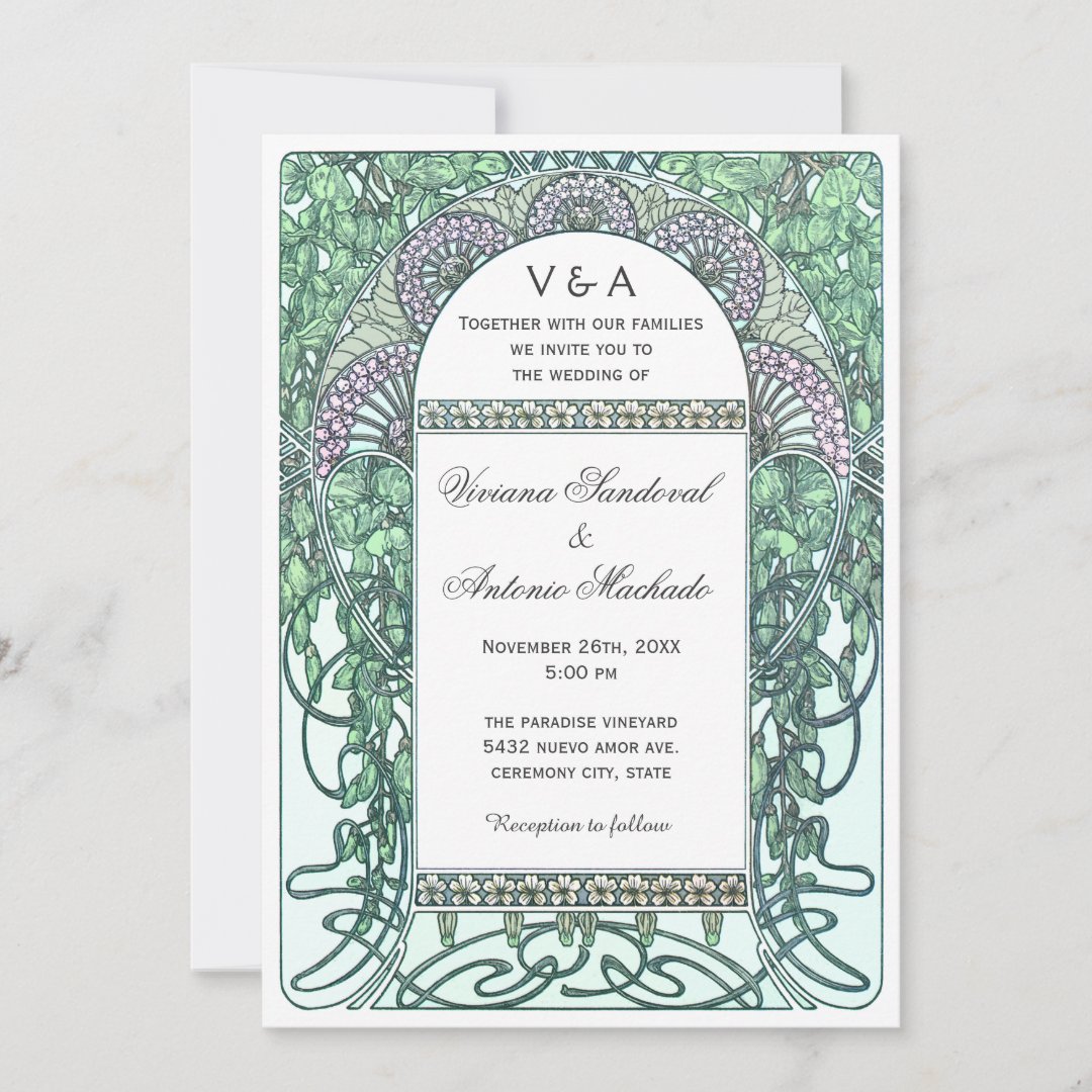 Enchanted Garden Vintage Wedding Invitations | Zazzle