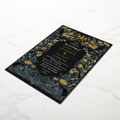 Enchanted Gothic Raven Floral Wedding Foil Invitation | Zazzle