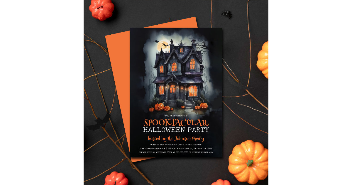 Enchanted Haunted House Halloween Party Invitation | Zazzle