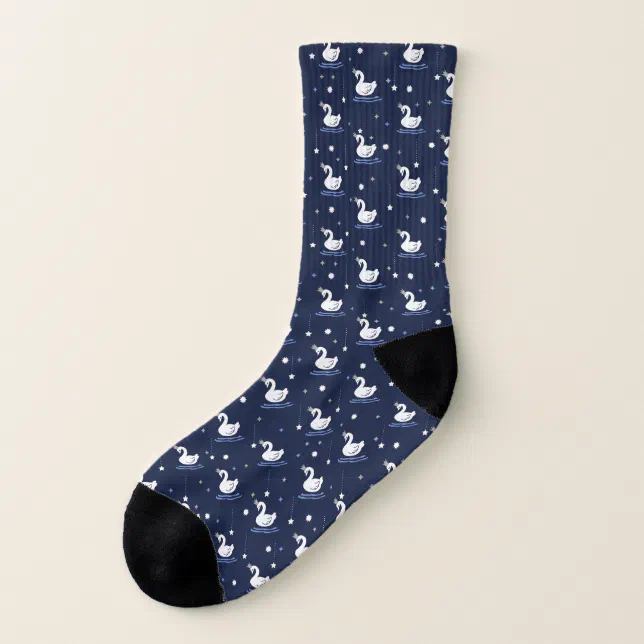 Enchanted Lake - Graceful Swan Pattern Design Socks | Zazzle