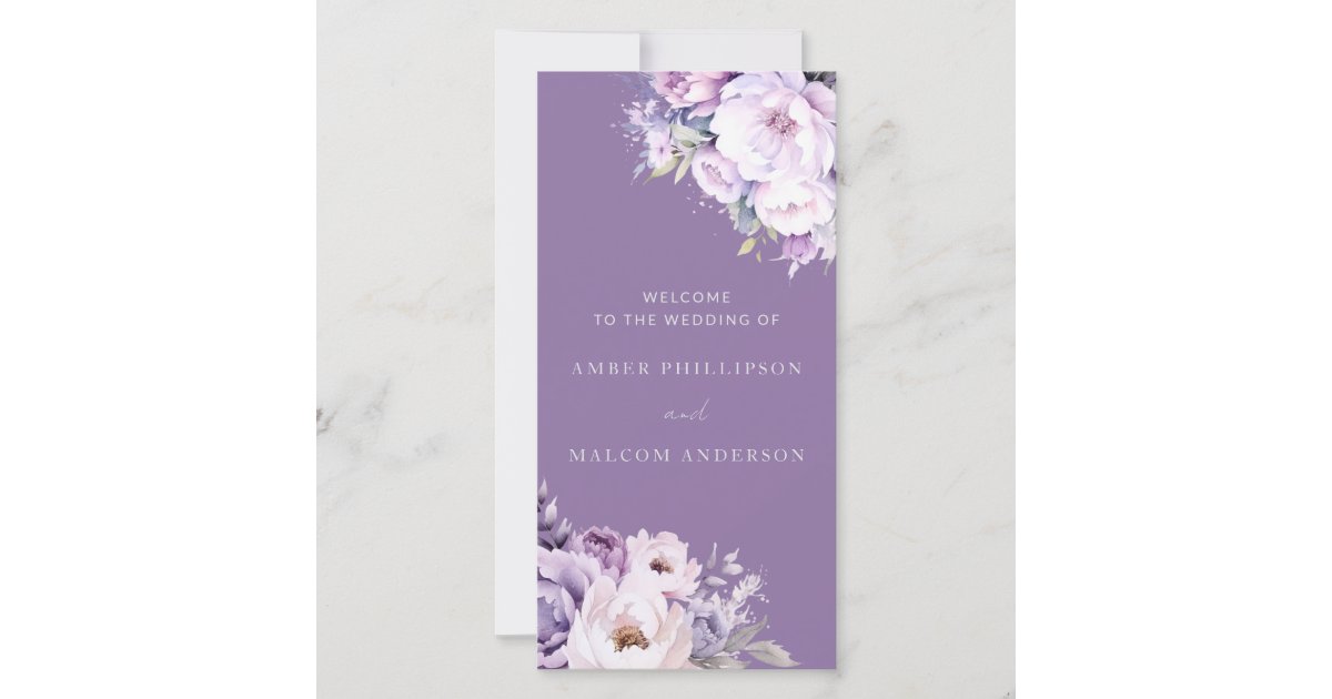 Enchanted Lavender Purple Floral Wedding Program | Zazzle