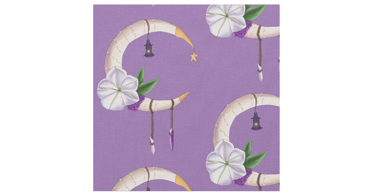Enchanted Moon Fabric | Zazzle