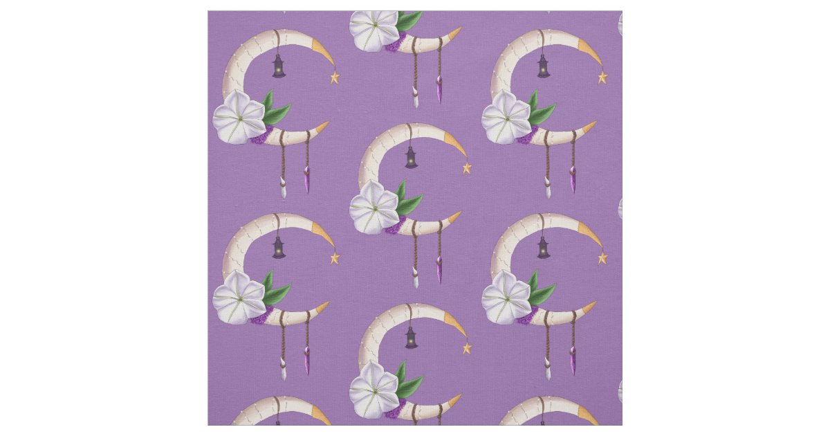 Enchanted Moon Fabric | Zazzle