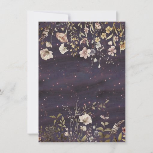 Enchanted Moonlight Floral Forest Wedding Invitation | Zazzle