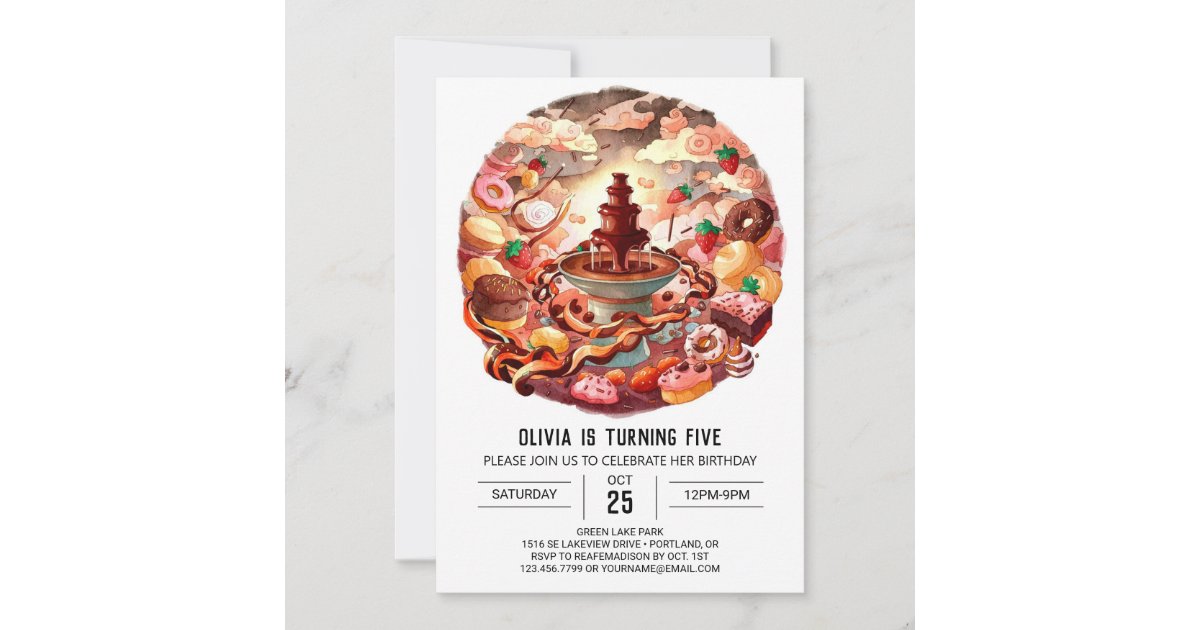 Enchanted Pastel Chocolate Birthday Invitation | Zazzle