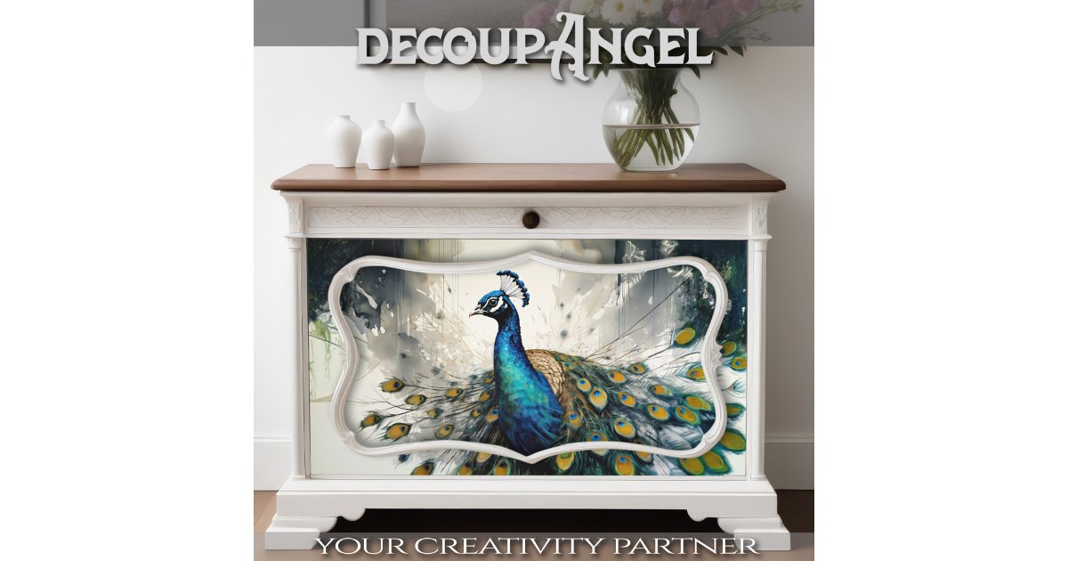 Enchanted Peacock's Grace - decoupage - Tissue Paper | Zazzle