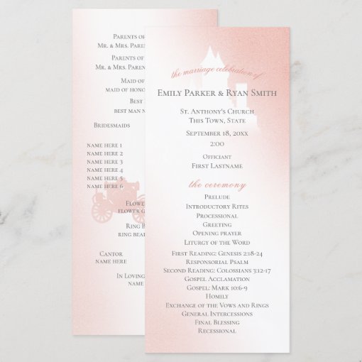 Enchanted Pink Fairy Tale Castle Wedding Program | Zazzle