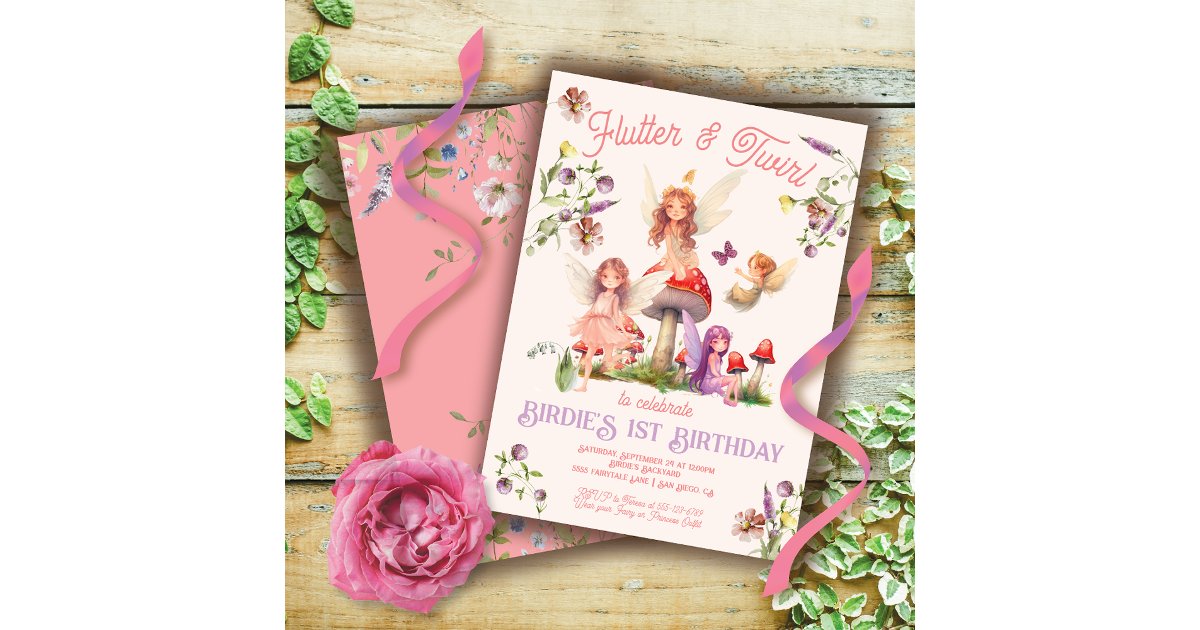Enchanted Pixie Fairy Princess Birthday Party Invitation | Zazzle