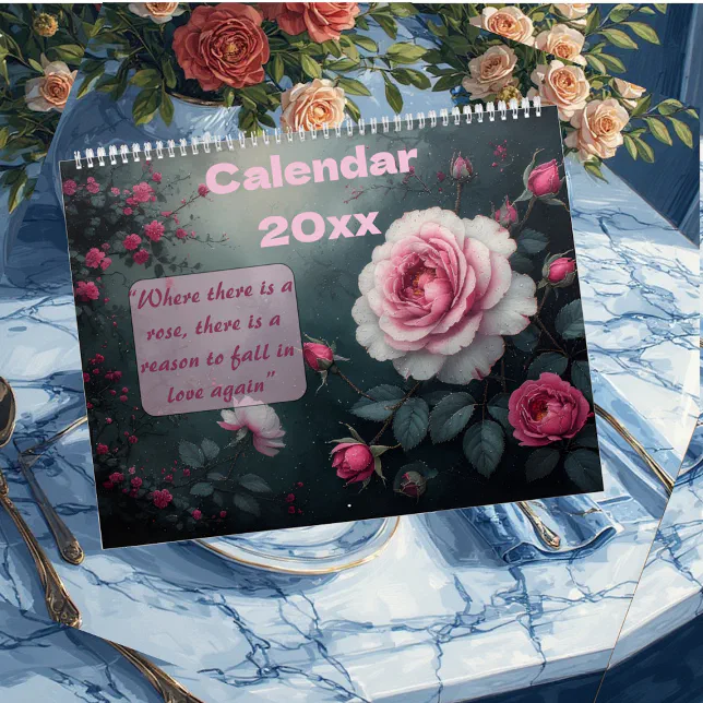 Enchanted Rose Garden Blooms Round The Year Nature Calendar | Zazzle