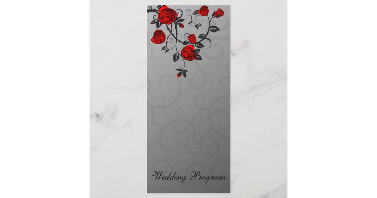 Enchanted Roses Wedding Program Card | Zazzle